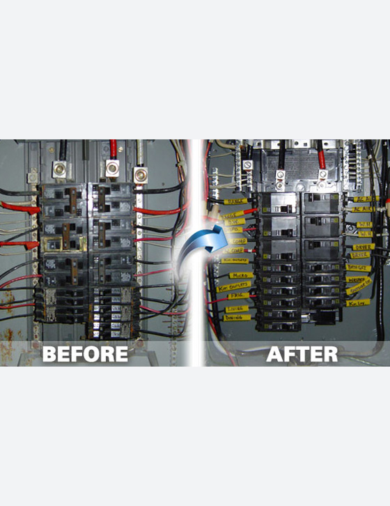 Electrical Panel Replacement Before and After – Walkers Industries